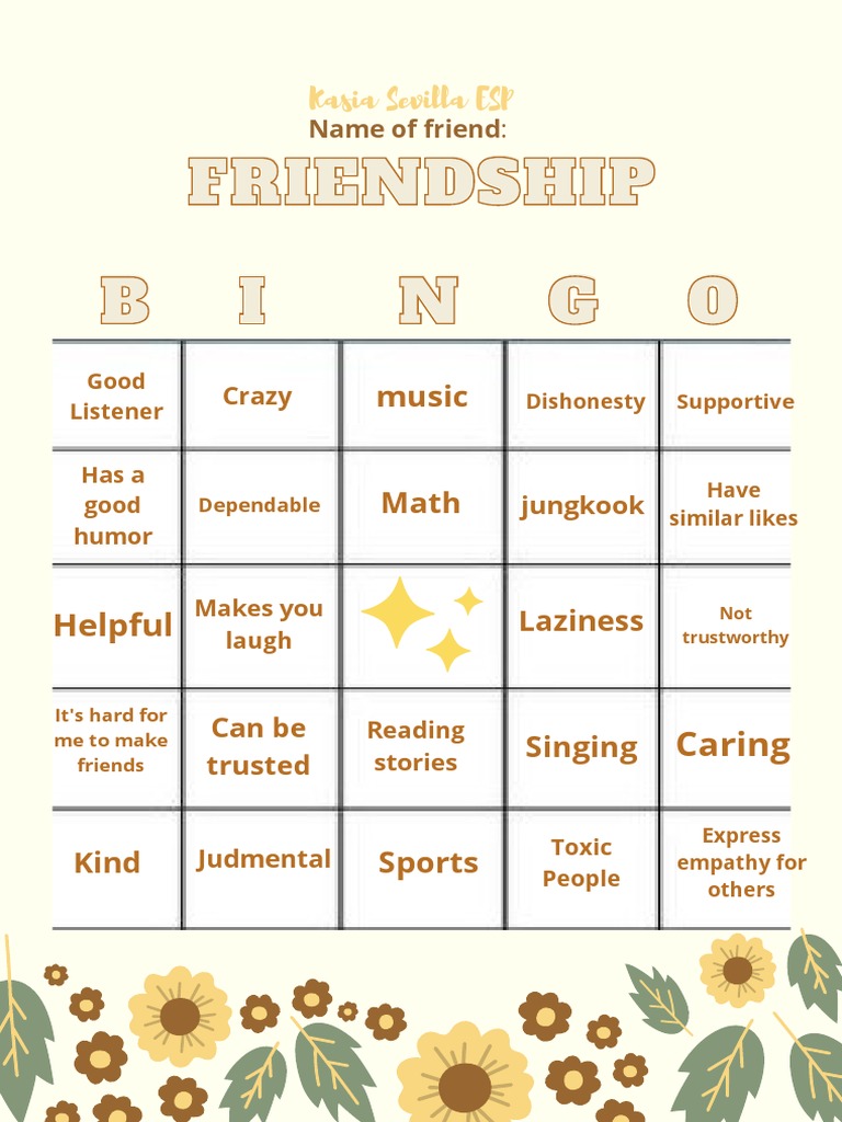Friendship Bingo ESP | PDF