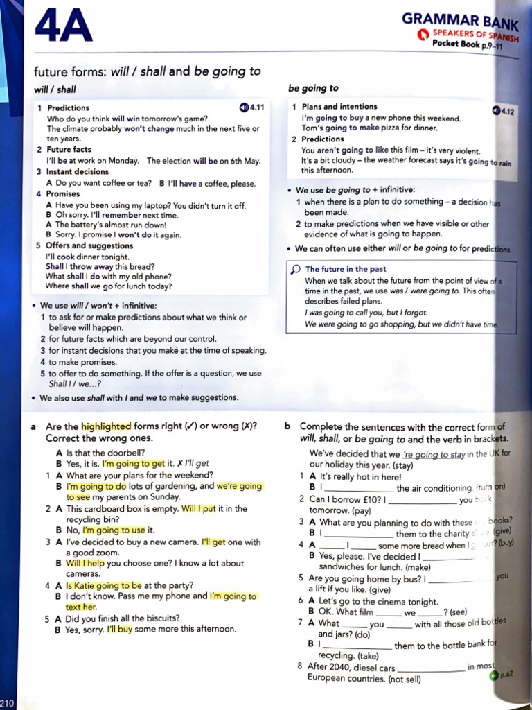 Grammar 4A ENGLISH FILE B2 | PDF