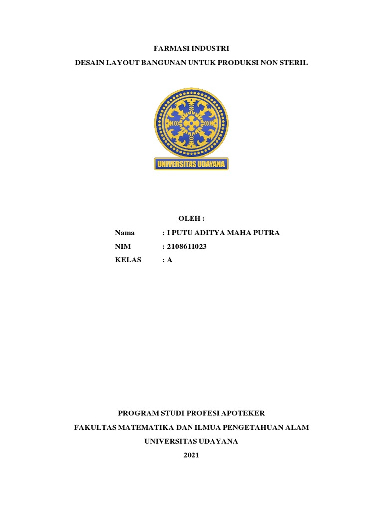 Desain Layout Produksi Non-Steril Farmasi | PDF
