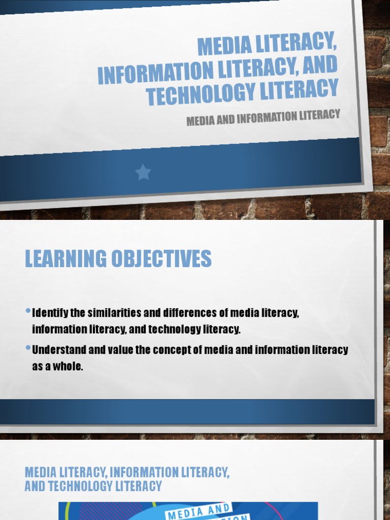 Understanding Media, Information, and Technology Literacy | PDF ...