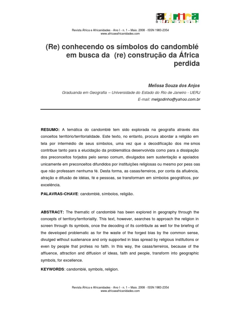 Símbolos do Candomblé e Seus Significados | PDF