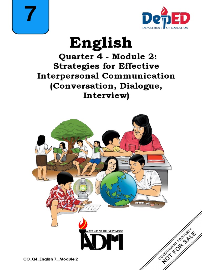 English: Quarter 4 - Module 2: Strategies For Effective Interpersonal ...