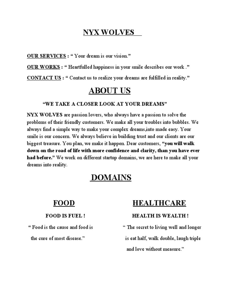 About Us: Nyx Wolves | PDF | Digital Marketing | Brand