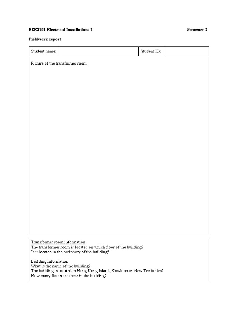 Template of Fieldwork Report | PDF