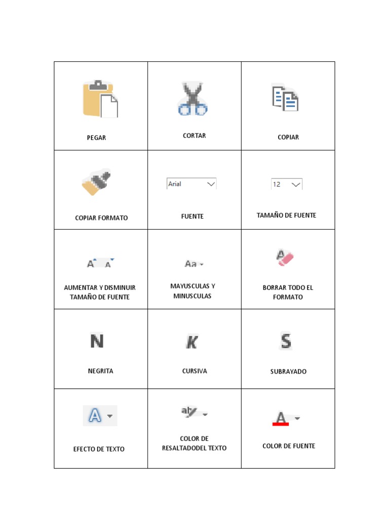 Iconos de Word | PDF | Comunicación escrita
