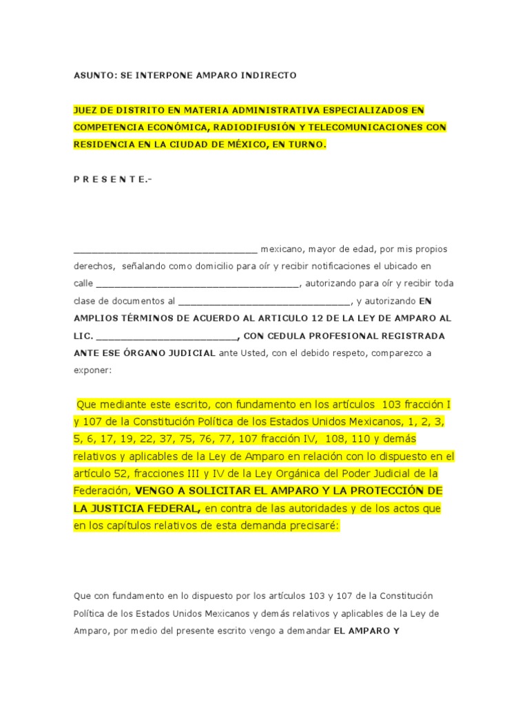 Amparo Contra Padron De Telefonia Movil Pdf Derecho Constitucional