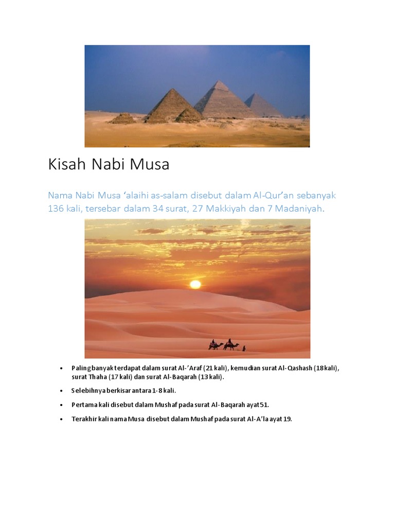 Nasab dan Kelahiran Nabi Musa | PDF