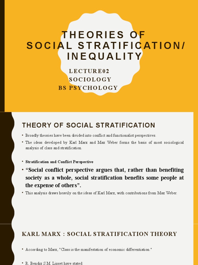 02 Lecture Theories of Social Stratification Karl Marx | PDF | Social ...