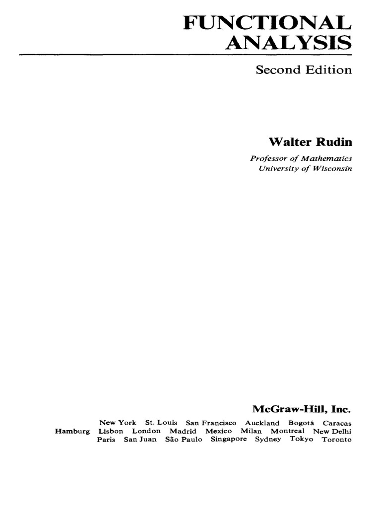 (Walter Rudin) Functional Analysis | PDF