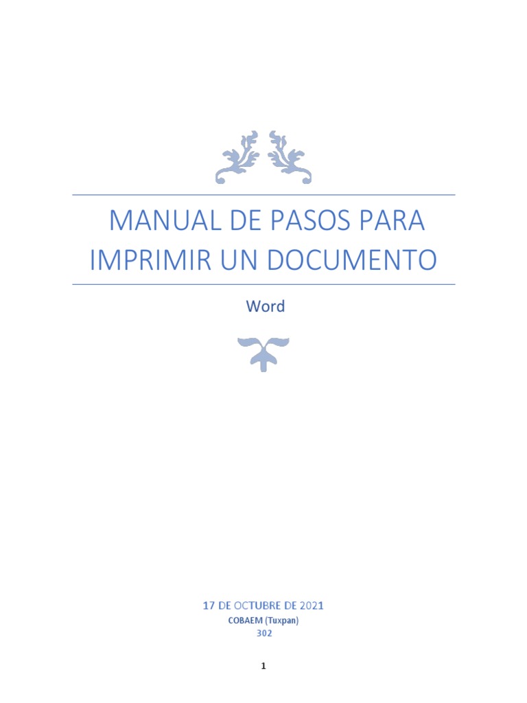 Manual de Pasos para Imprimir Un Documento | PDF | Impresora ...