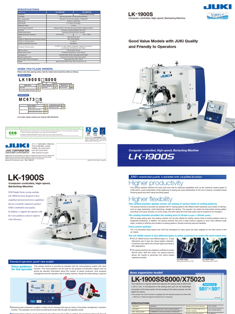 L K 1 9 0 0 S S 0 0 0: Good Value Models With JUKI Quality and Friendly ...