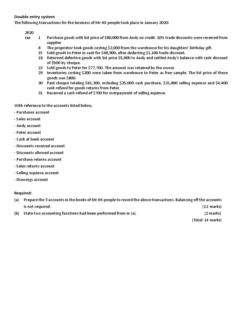 Double Entry System | PDF