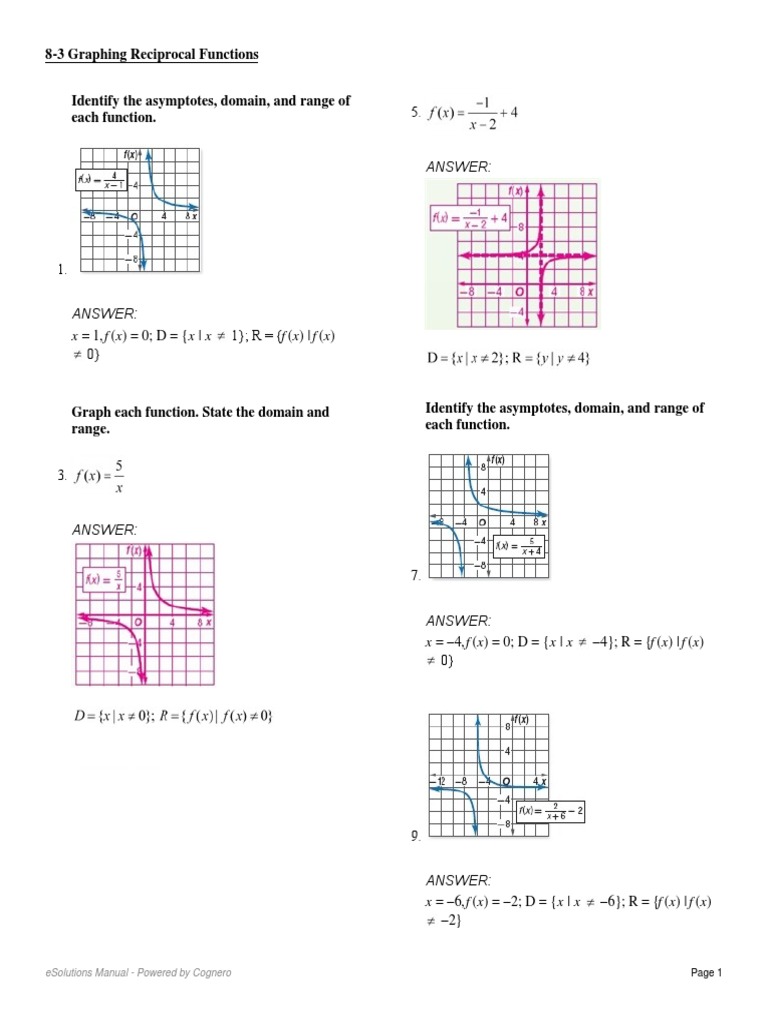 Esolutions Manual - Powered by Cognero | PDF | Asymptote | Function ...