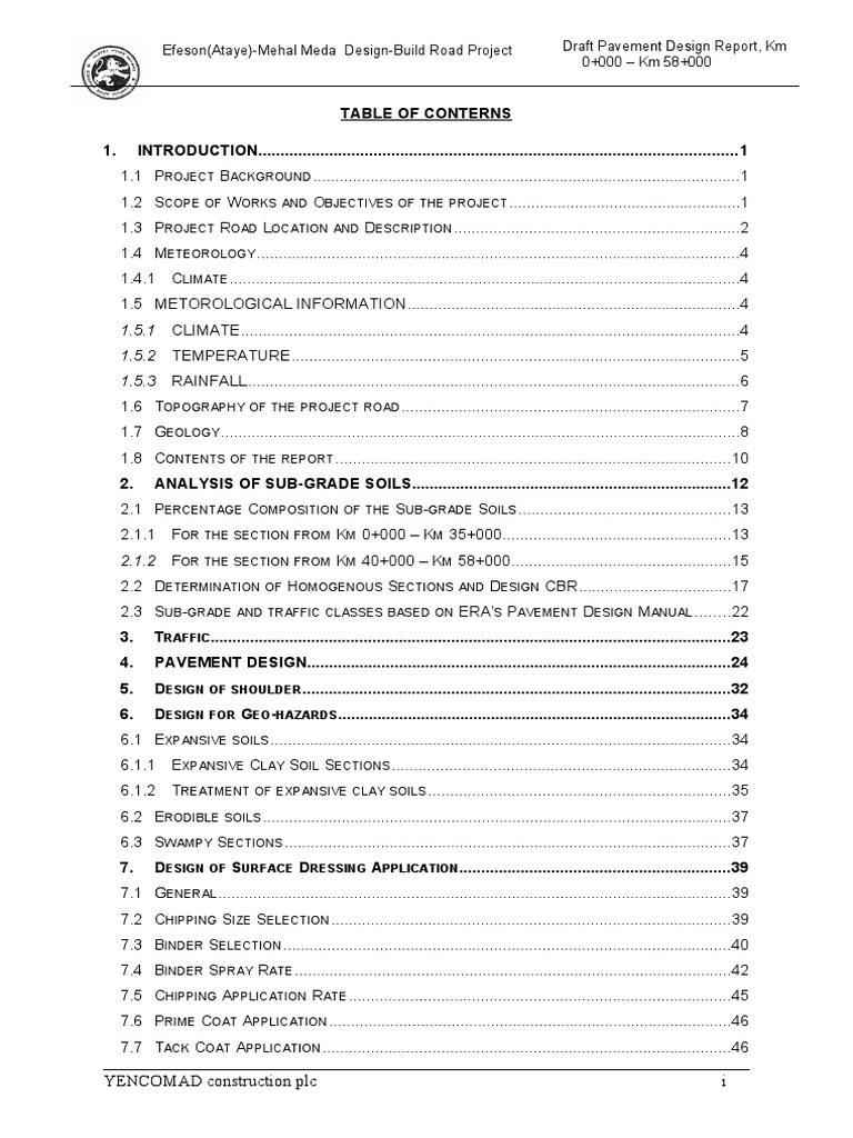 Efeson-Ataye Road Project Design Report | PDF | Earth Sciences | Geology