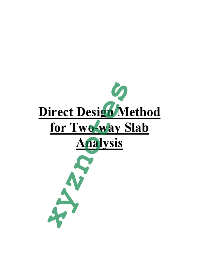 Direct Design Method For Two-Way Slab Analysis (PDFDrive) | PDF | Beam ...