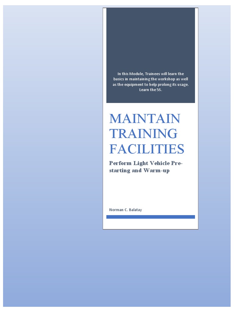 Maintain Training Facilities | PDF | Personal Protective Equipment ...