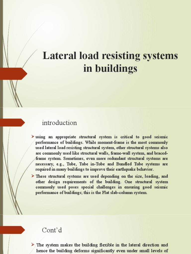 Lateral Load Resisting Systems in Buildings | PDF | Beam (Structure ...