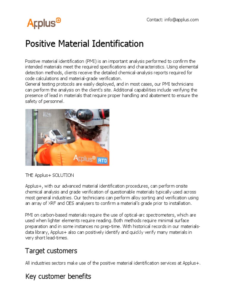 Positive Material Identification: Target Customers | PDF | Business