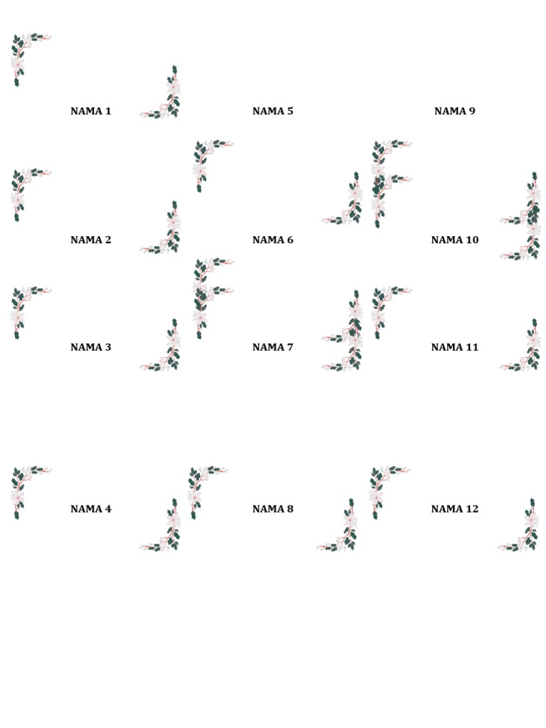Format Label Undangan Nikah Bunga Pojok | PDF