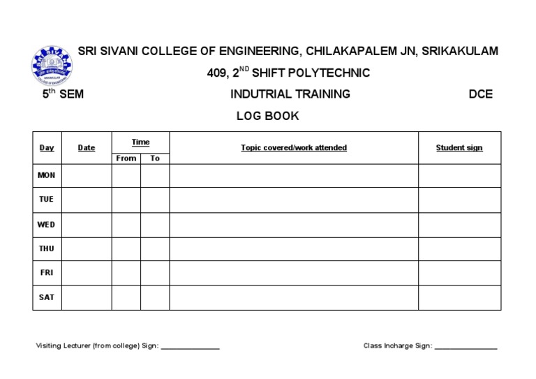Day Date Time Topic Covered/work Attended Student Sign From To MON | PDF