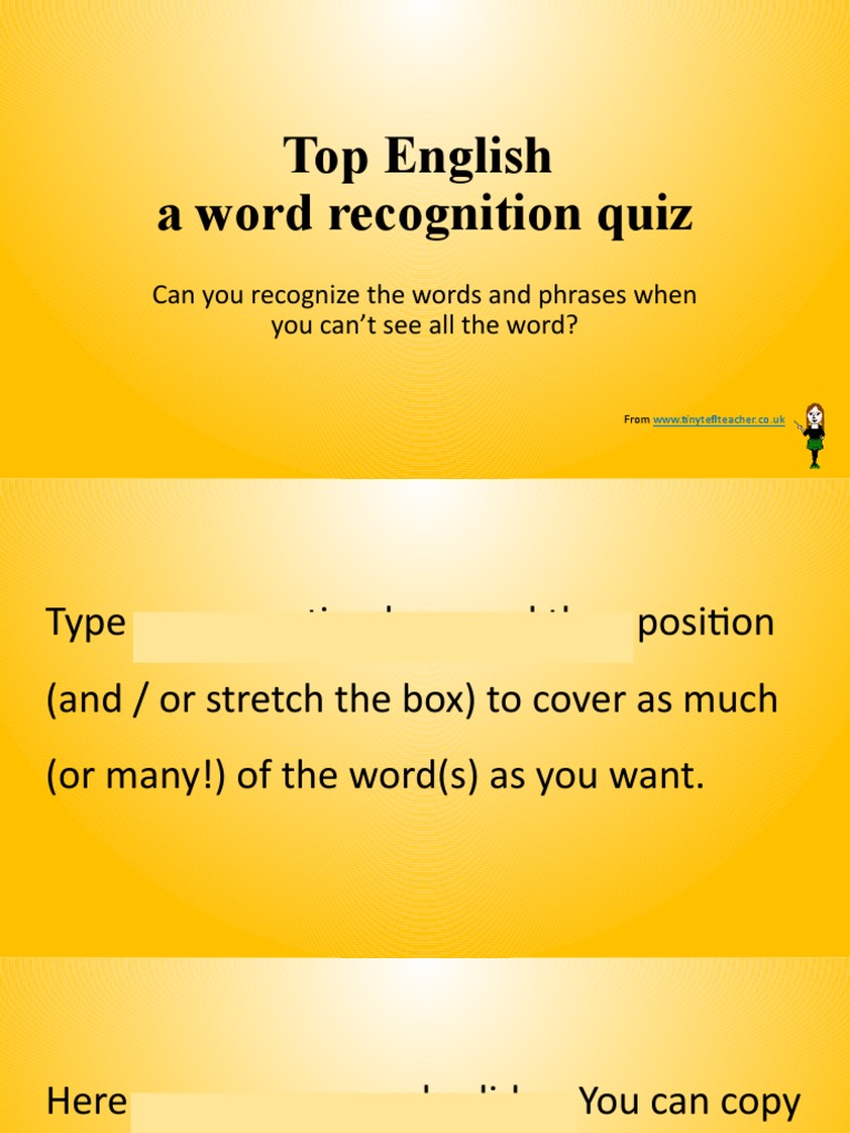 Top English A Word Recognition Quiz: Can You Recognize The Words and ...