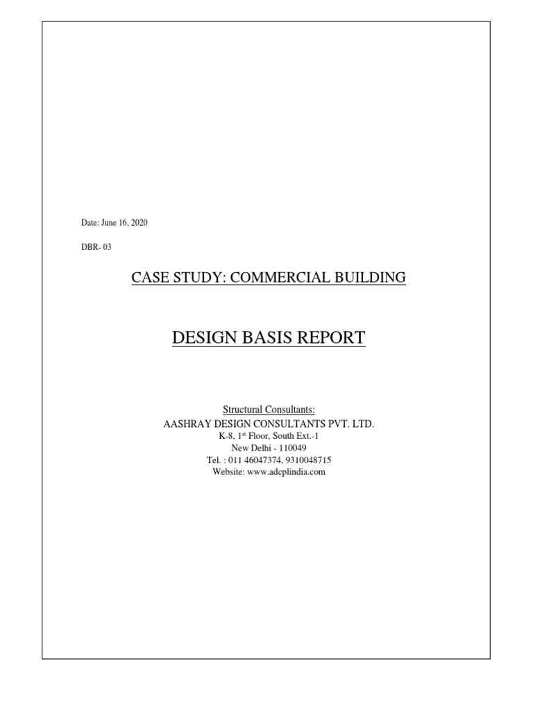 Design Basis Report: Case Study: Commercial Building | PDF | Civil ...