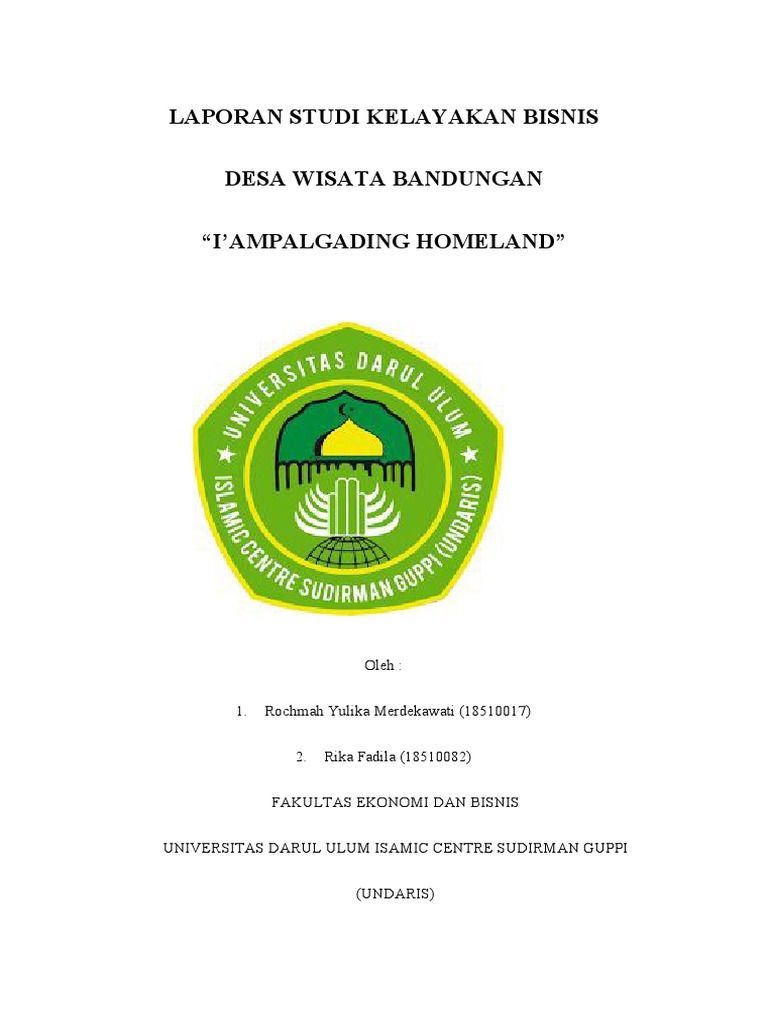 Laporan Studi Kelayakan Bisnis Desa Wisata | PDF