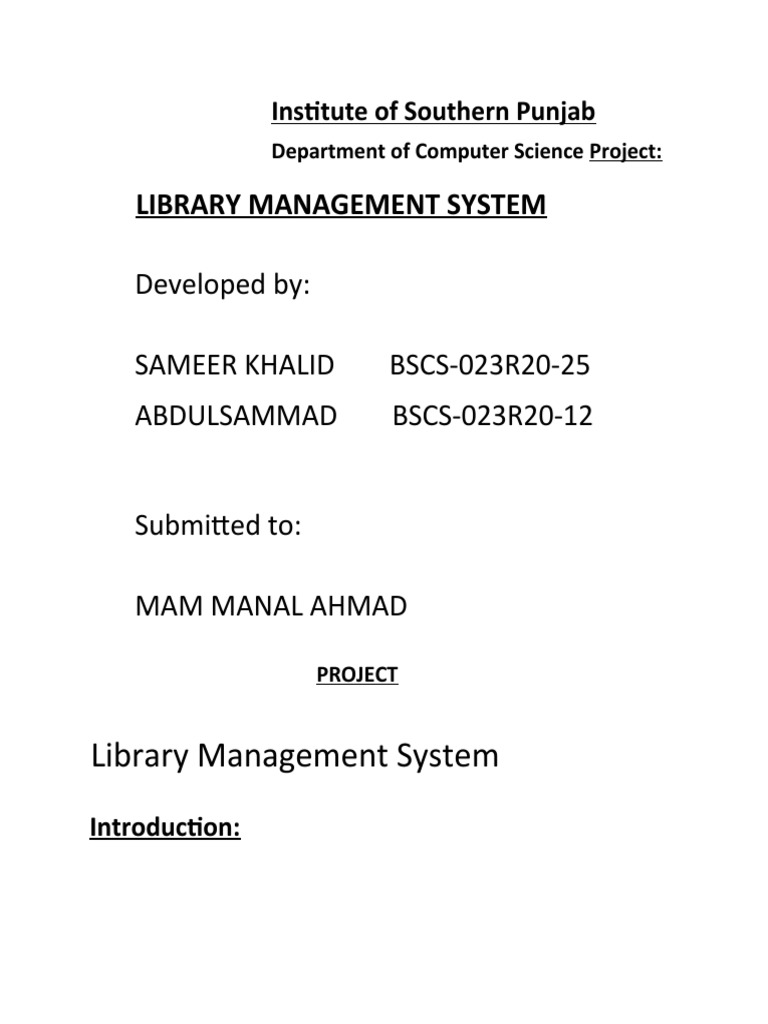 Library Management System | Download Free PDF | Information Age ...