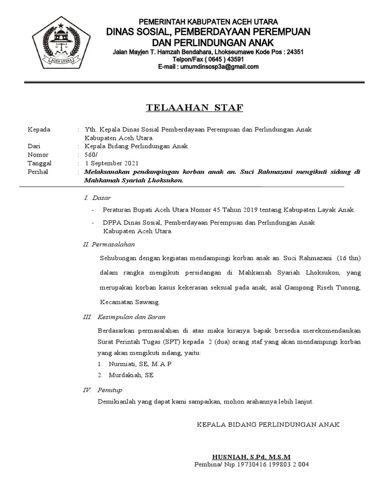 Telaahan Staf 2021 | PDF