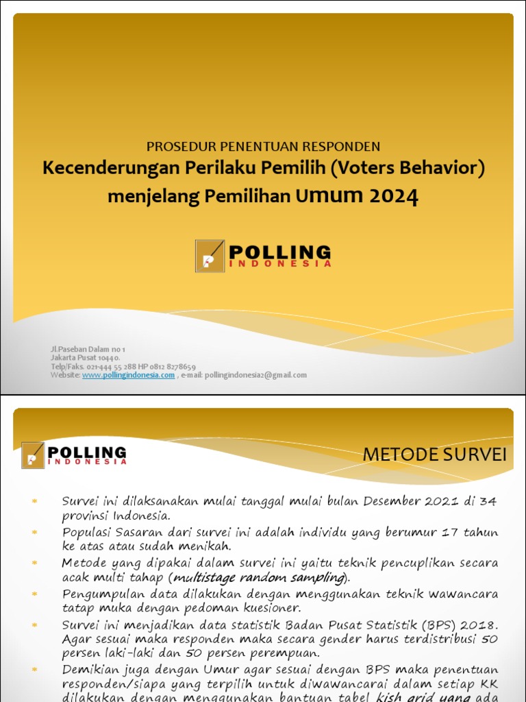 Metode Survei Pemilih 2024 di Indonesia | PDF