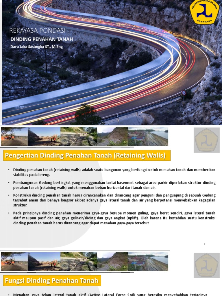 Dinding Penahan Tanah: Fungsi dan Jenis | PDF