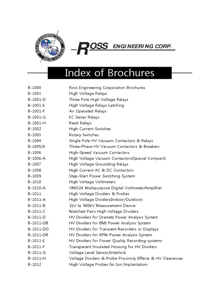 2.ross Catalog | PDF | Relay | Alternating Current