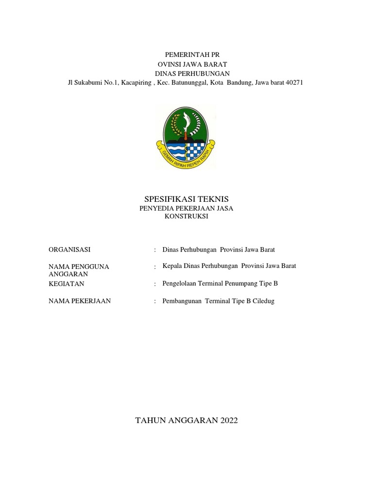 Pembangunan Terminal Tipe B Ciledug | PDF