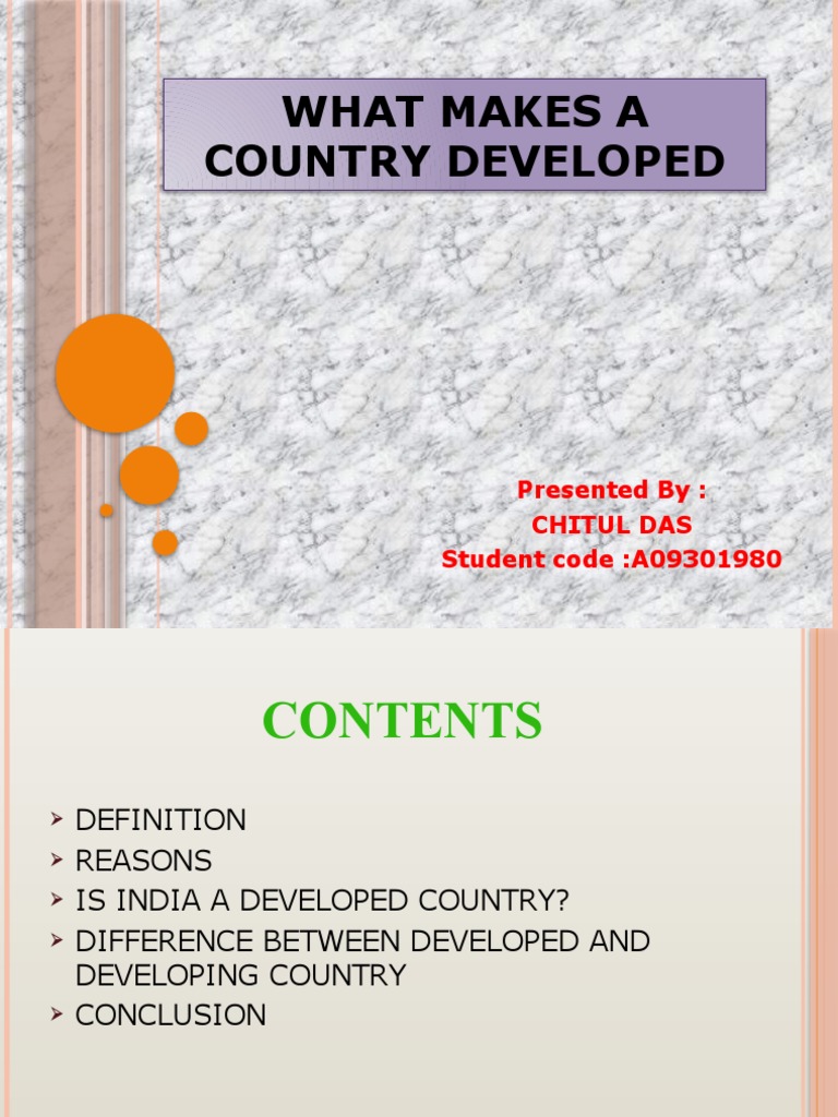 WHAT MAKES A Country Developed | PDF