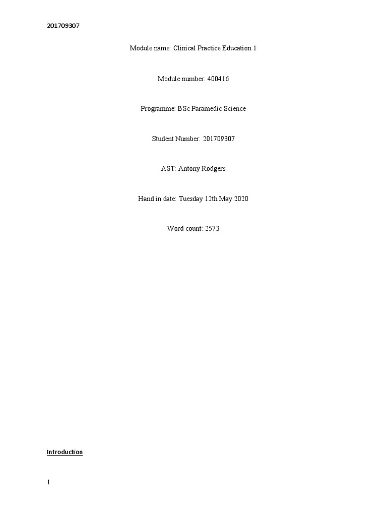 Reflective Practice in Paramedic Care | PDF | Nursing | Patient