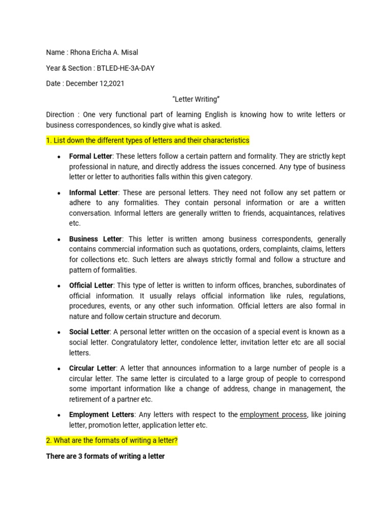 Fee-Fe-Letter Writing | PDF | Paragraph | Writing