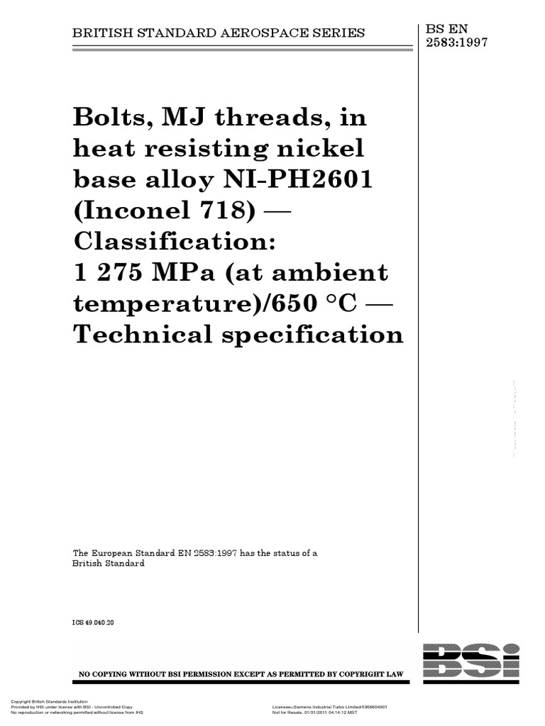 BS en 2583 | PDF | Screw | Materials