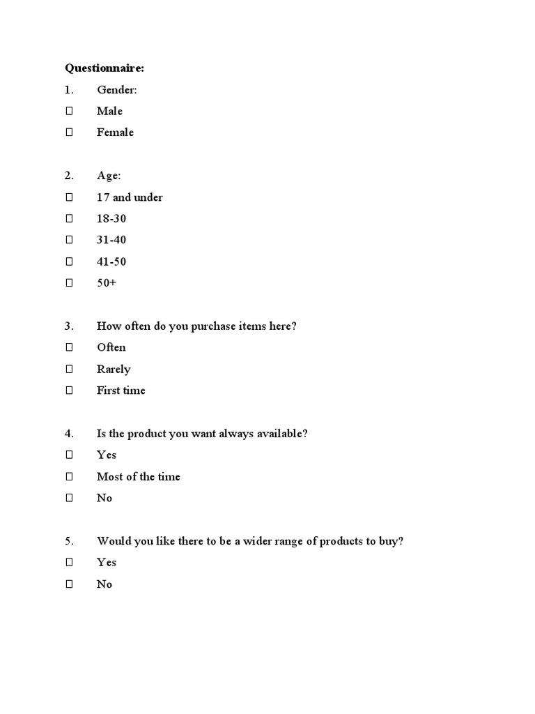 IA Questionnaire | PDF