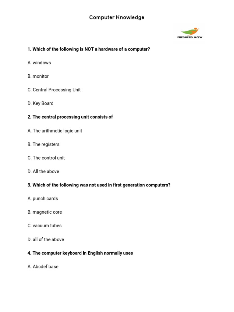 Computer Knowledge | PDF | Computer Data Storage | Printer (Computing)
