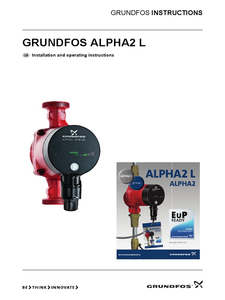 Grundfos ALPHA2 L Installation Guide | PDF | Pump | Valve