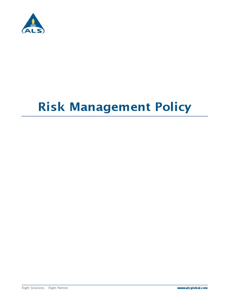 ALS Limited Risk Management Policy and Framework | PDF | Risk | Risk ...