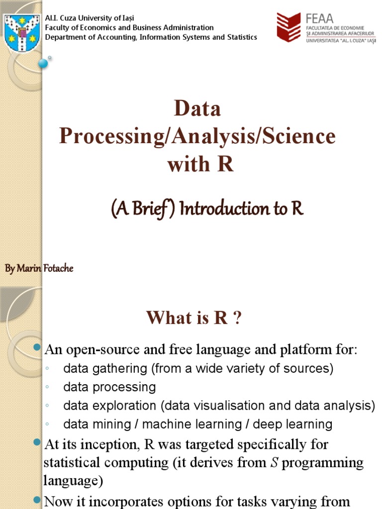 01a Introduction To R | PDF | Spss | Microsoft Excel
