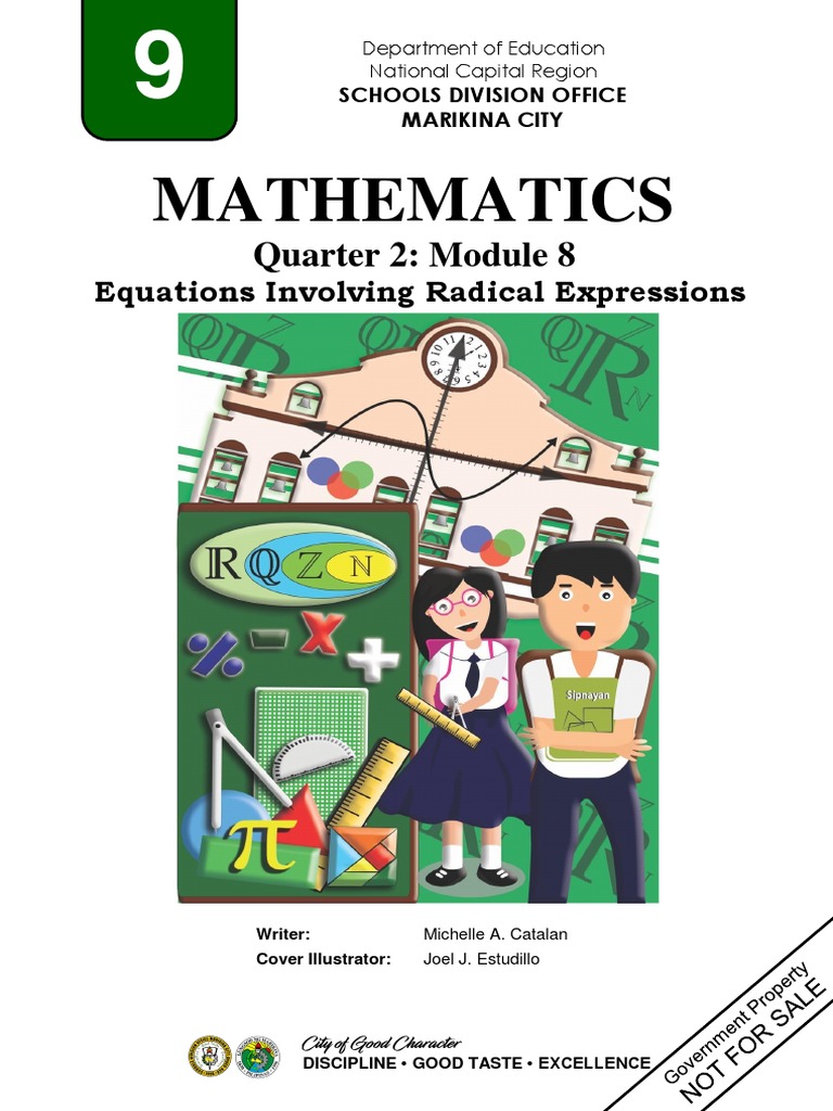 Math 9 Q2 Module 8 Radical Equations Pdf Equations Mathematics