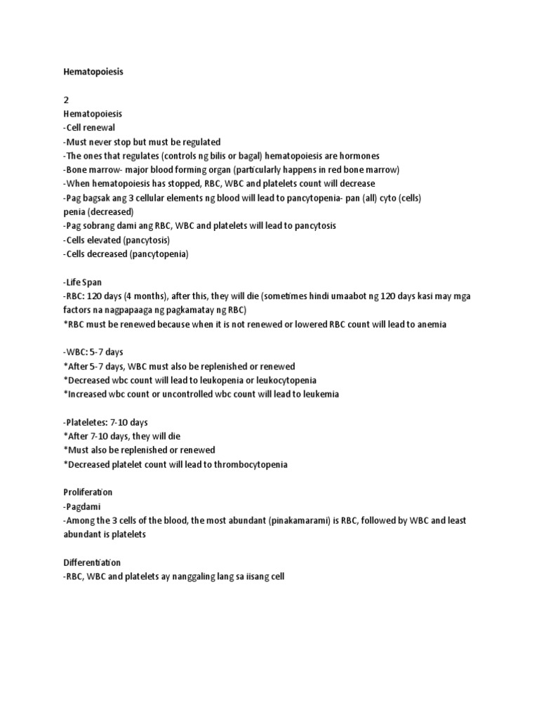 Hematopoiesis Part 1 | PDF | Bone Marrow | Haematopoiesis