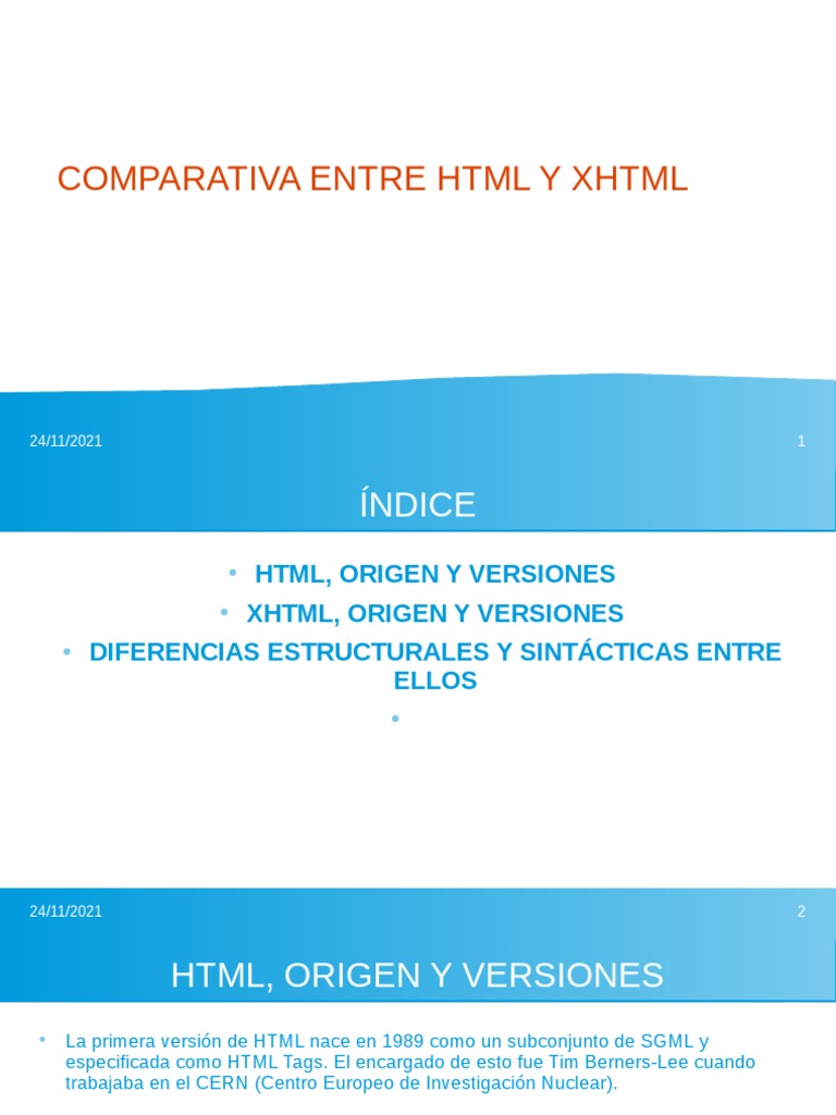 Comparativa Entre HTML y XHTML | PDF | HTML | Internet y web