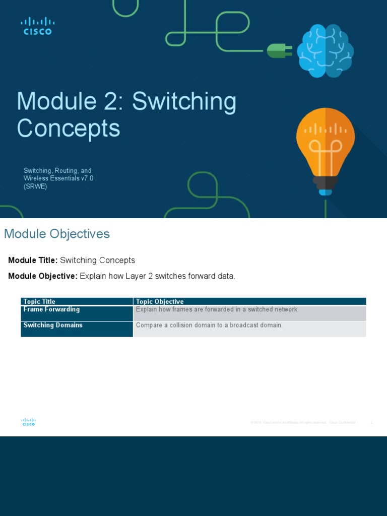 Module 2: Switching Concepts: Switching, Routing, and Wireless Essentials v7.0 (SRWE) | PDF ...