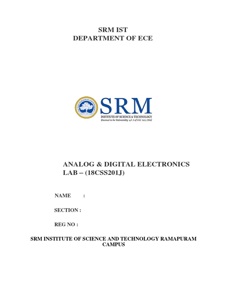 Analog & Digital Electronics Lab Guide | PDF | Cmos | Rectifier
