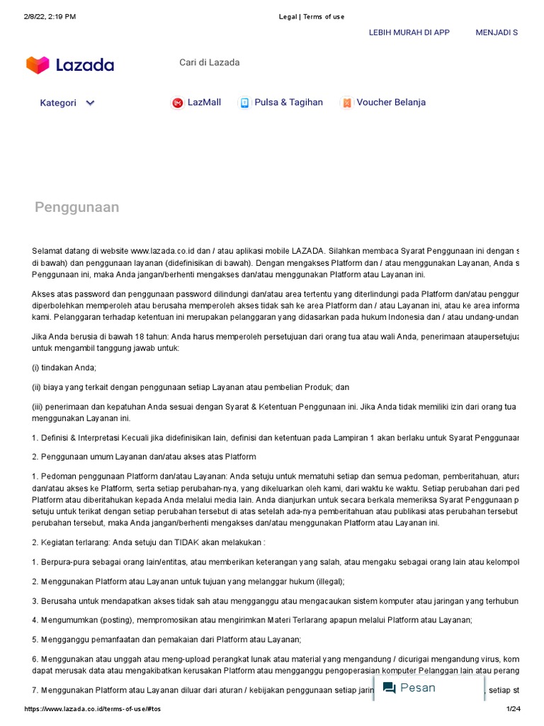 Lazada Terms & Conditions | PDF