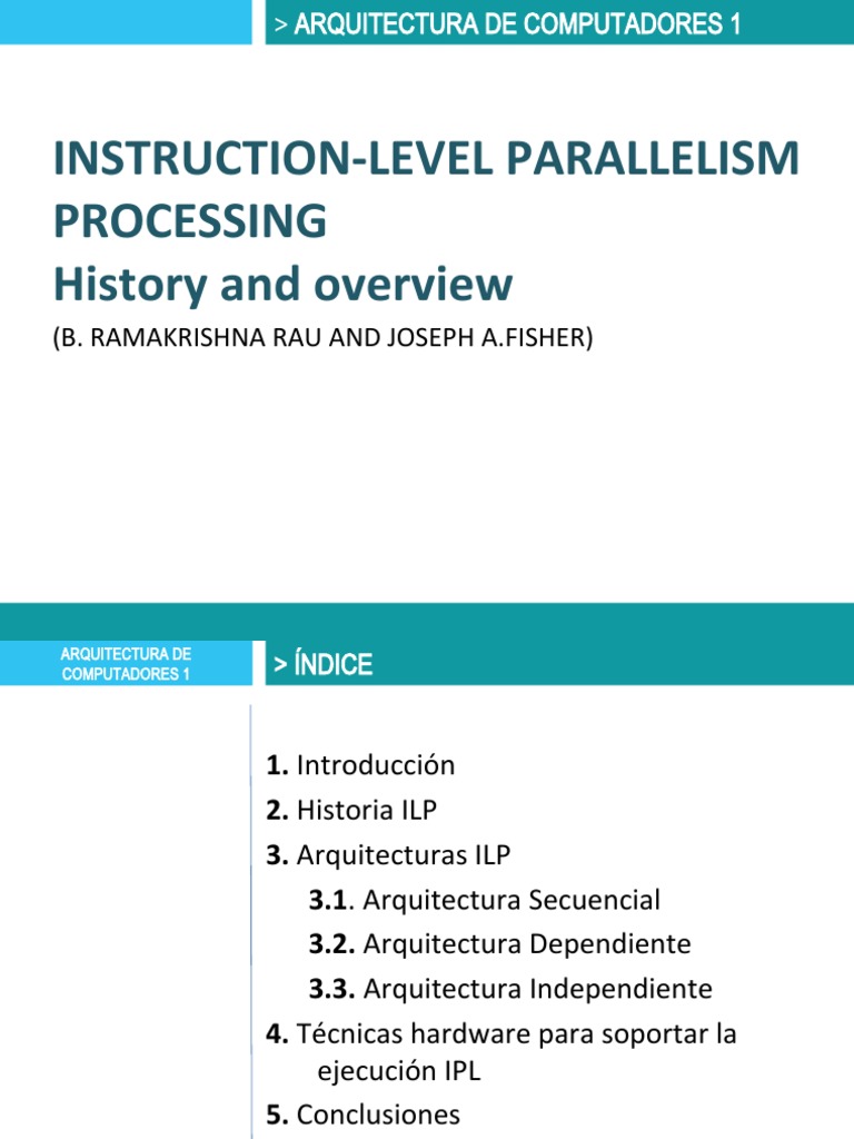 Instruction-Level Parallelism Processing History and Overview | PDF | Hardware de la computadora ...