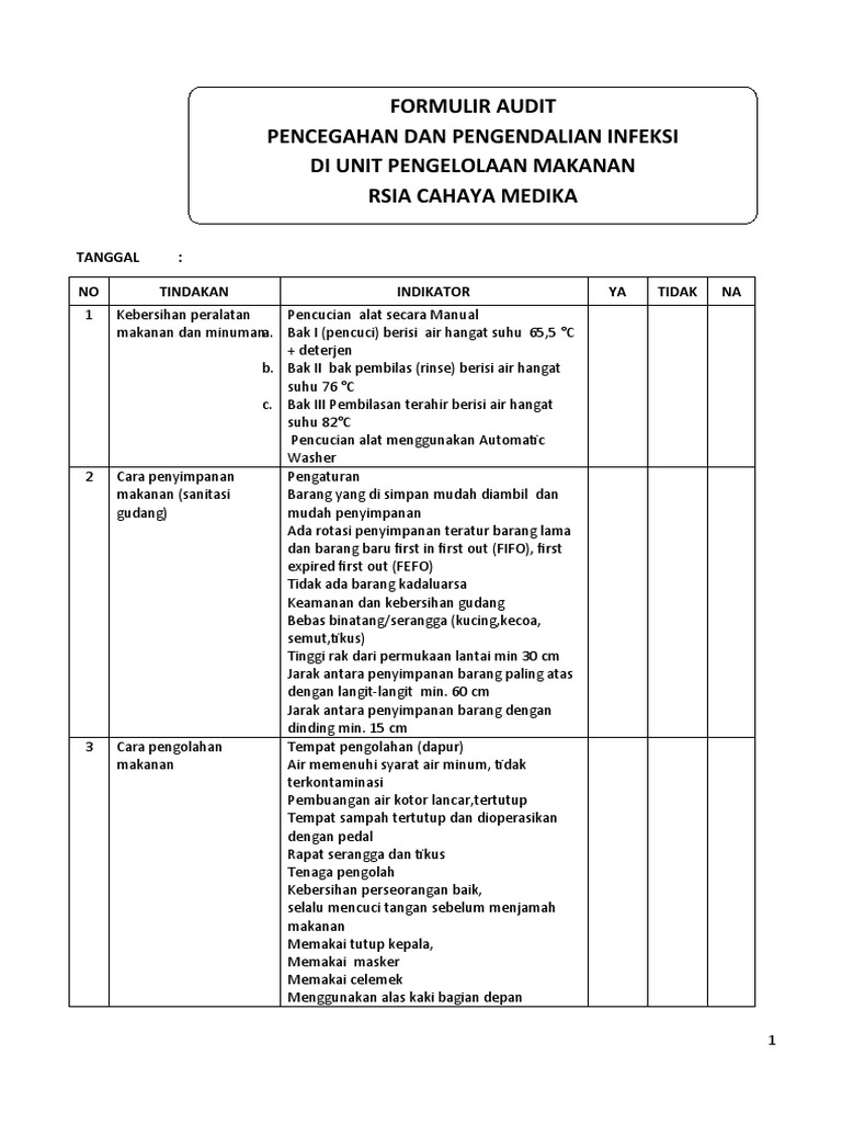 Form Pengelolaan Makanan | PDF